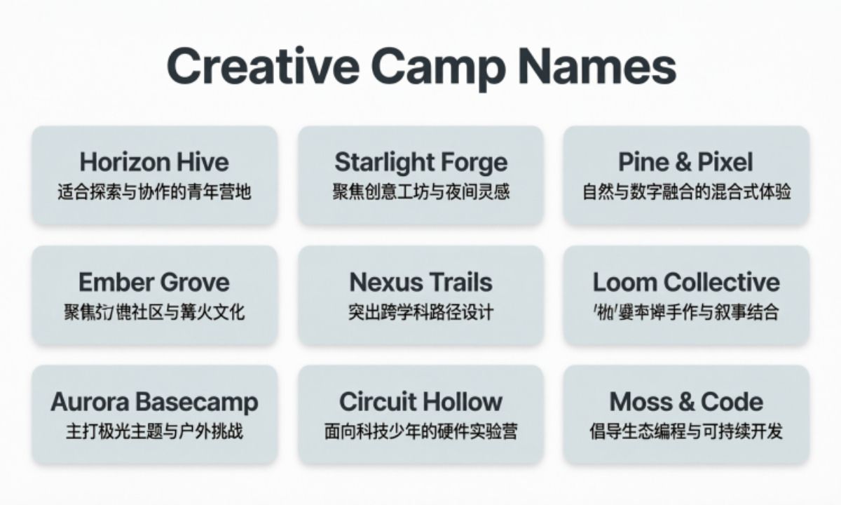 340+ Fun & Attractive Camp Name Ideas (2026)