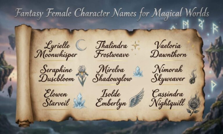 List of Female Character Names for Fiction Writers