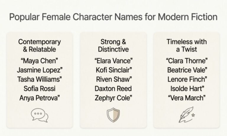 List of Female Character Names for Fiction Writers