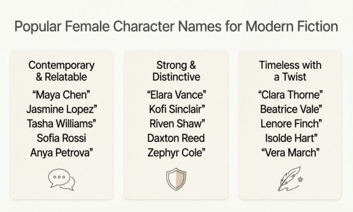 List of Female Character Names for Fiction Writers