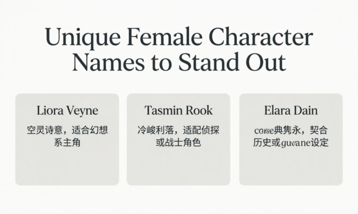 List of Female Character Names for Fiction Writers